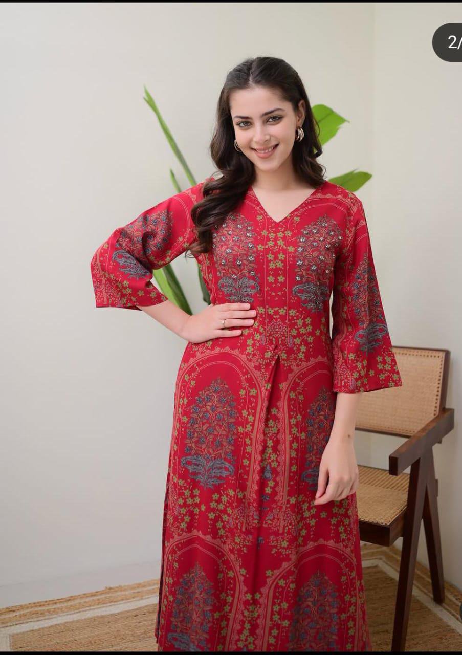 Reyon Cottan Print Kurti Pent - Stylish and Comfortable - Rupali Boutique